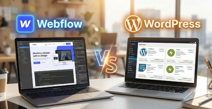 Webflow vs. WordPress—Detailed Comparison with Features, Costs & FAQs